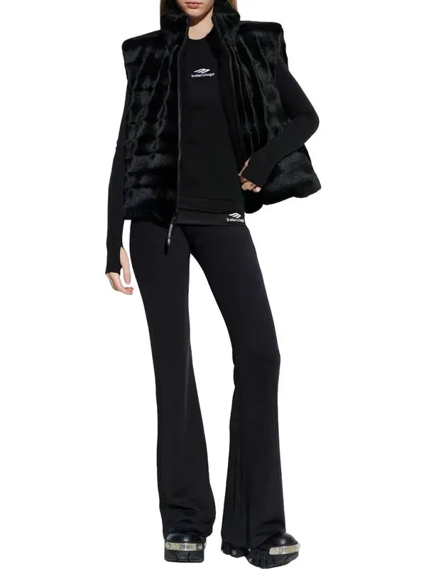 Balenciaga Faux Fur Gilet - Black