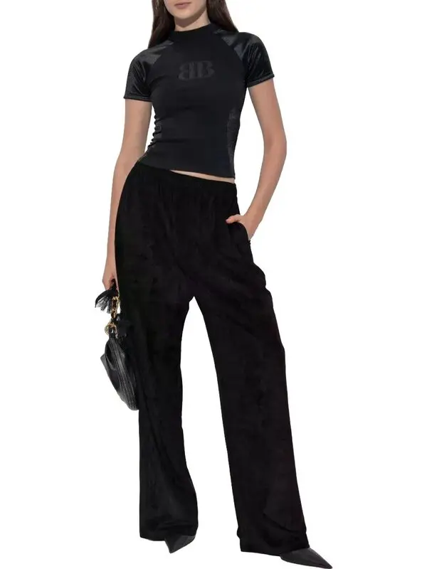 Balenciaga Corduroy Wide-leg Trousers - Black