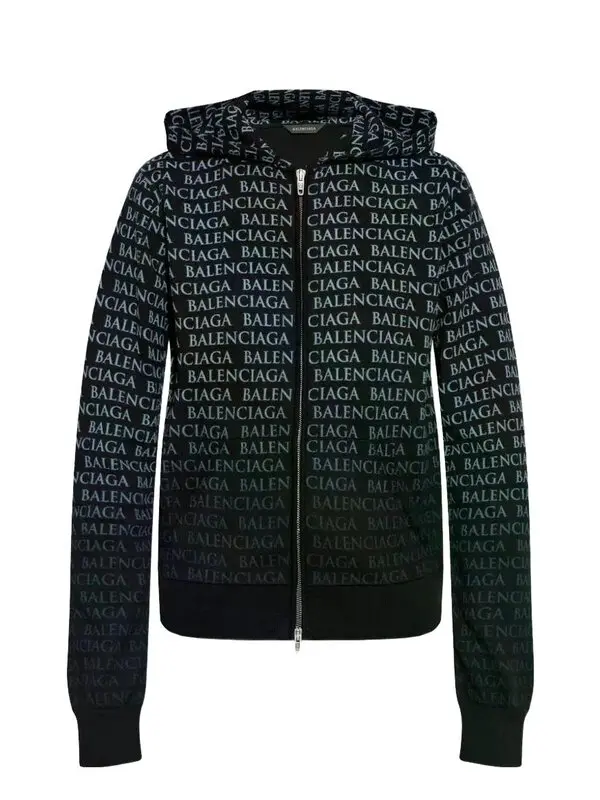 Balenciaga Printed Hoodie - Black