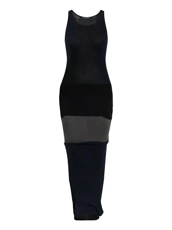 Balenciaga Ribbed Layered Dress - Black