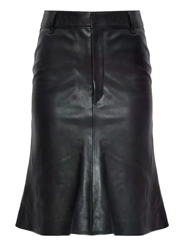 Balenciaga High-waisted Leather Skirt - Black