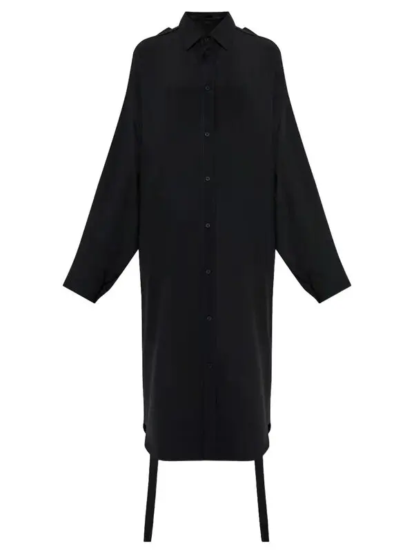 Balenciaga Lace-up Shirt Dress - Black