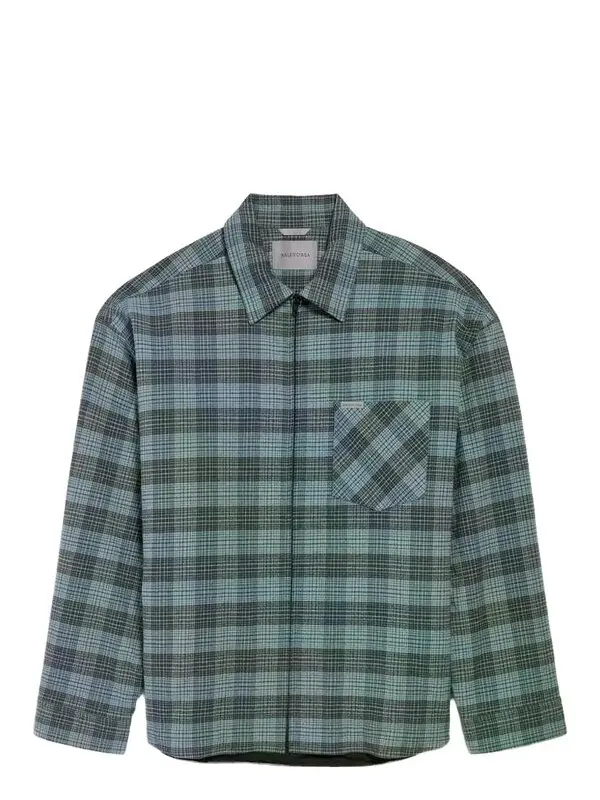 Balenciaga Checked Shirt - Blue