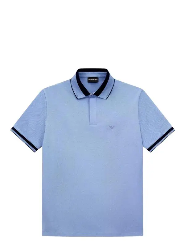 Emporio Armani Logo-embroidered Polo Shirt - Blue