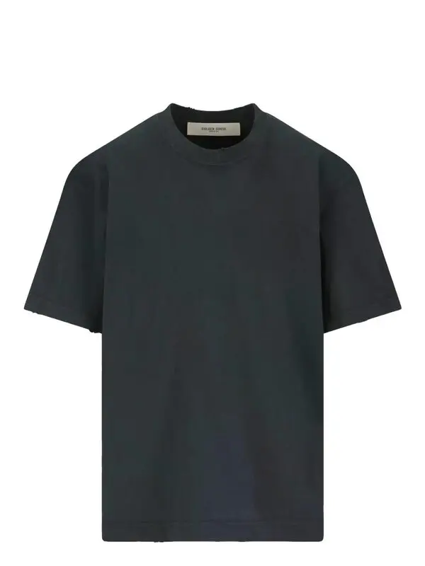 GOLDEN GOOSE Bleached Logo Embroidered T-shirt - Grey