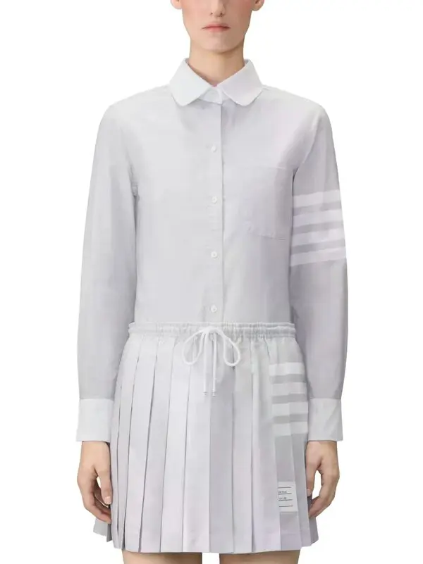 Thom Browne Cotton 4-bar Stripe Button-up Shirt - Grey