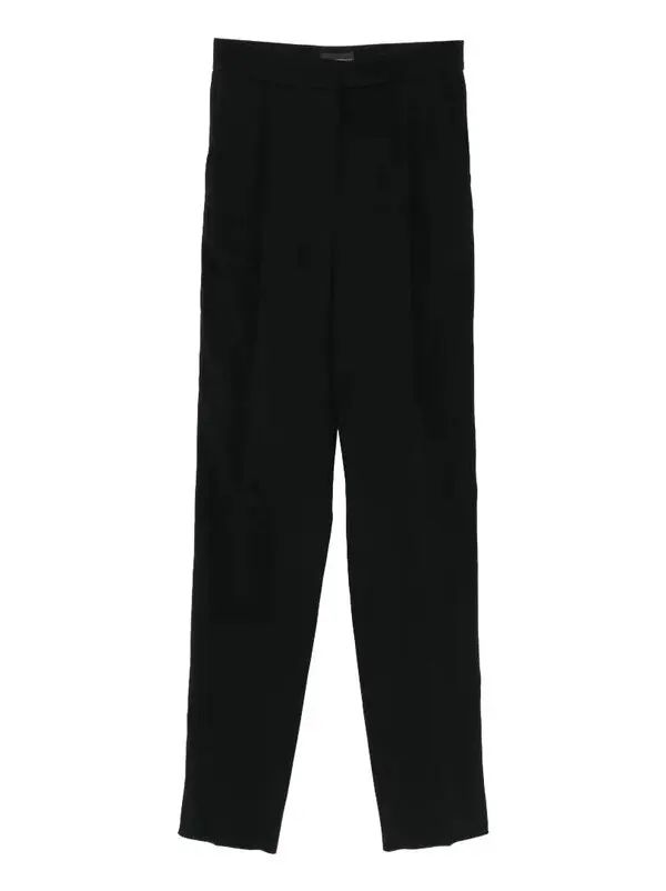 Emporio Armani Pleated Tapered Trousers - Black