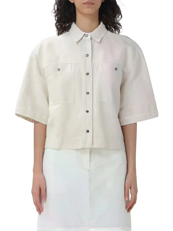 Brunello Cucinelli Short Sleeve Boxy Shirt - Neutrals