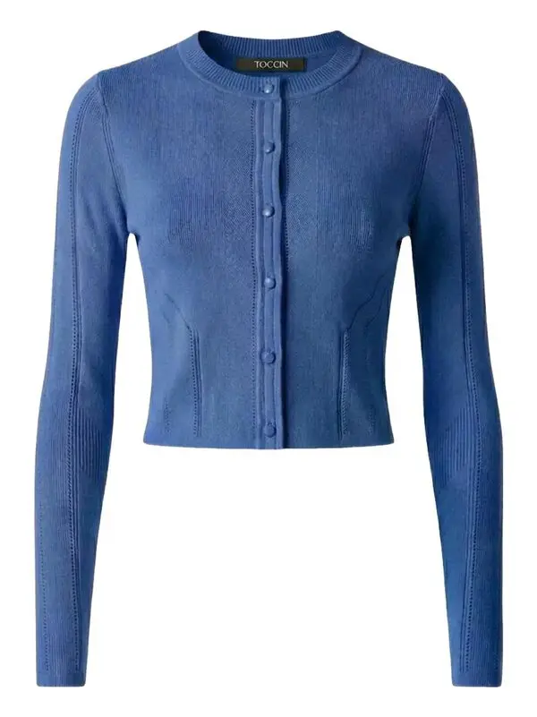 TOCCIN Vicki Cropped Cardigan - Blue