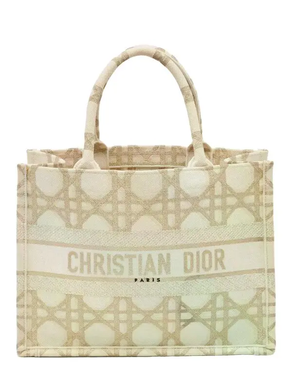 Dior Medium Book Cannage Tote Bag - Neutrals