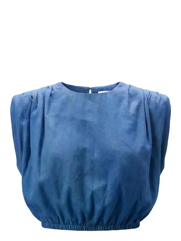TOCCIN Sirelle Cropped Blouse - Blue