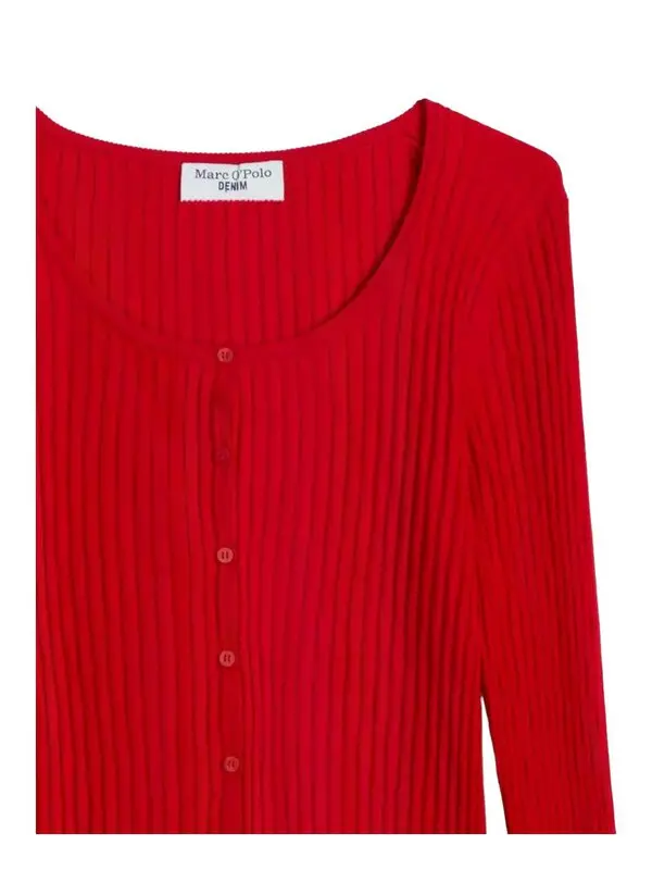 Marc O'polo Ribbed Knit Cardigan - Red