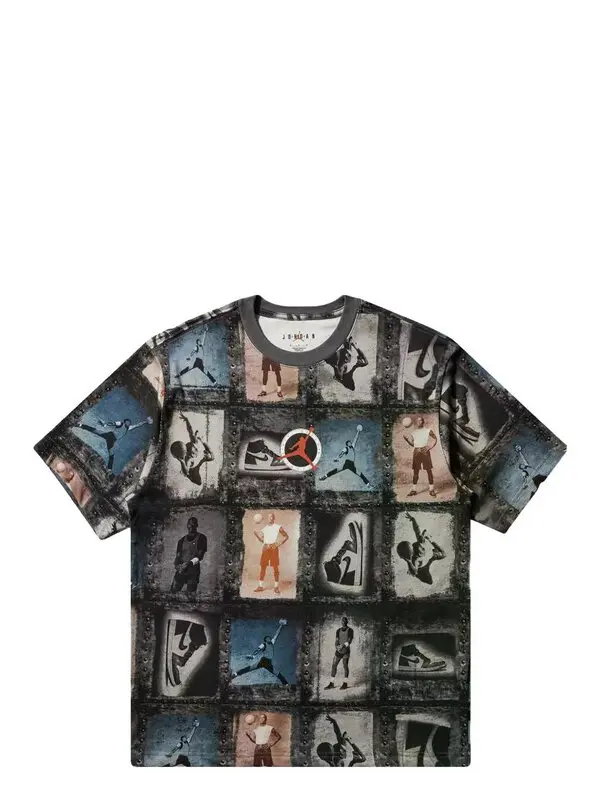 JORDAN Flight Club Printed Cotton T-shirt - Grey