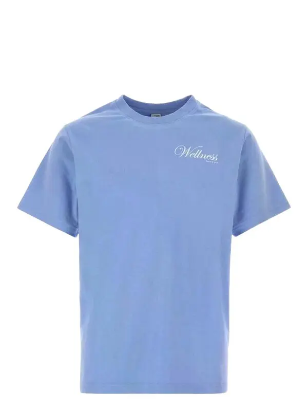 SPORTY & RICH Cotton T-shirt With Logo Print - Blue