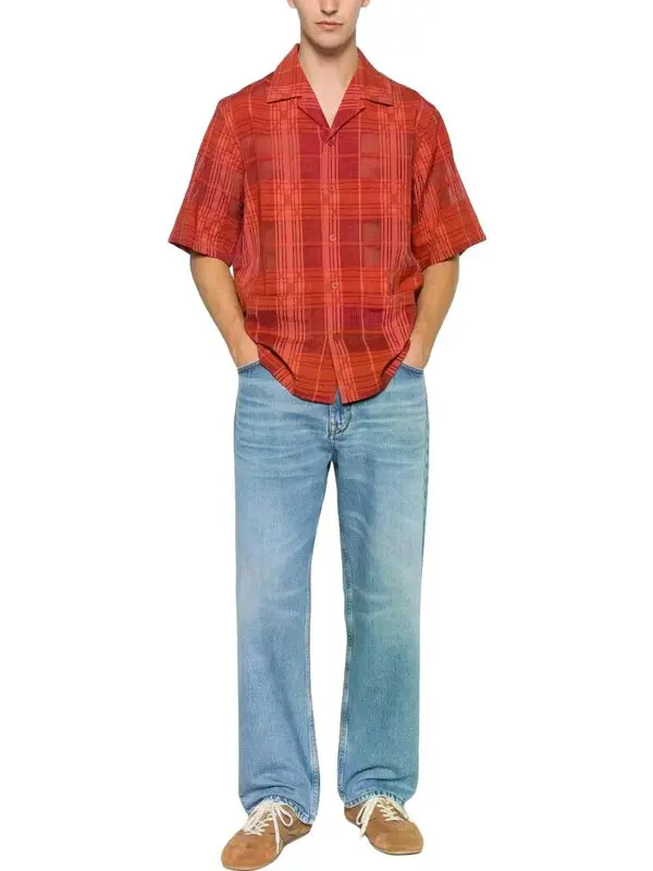 Nn07 Ben Check-pattern Shirt - Red