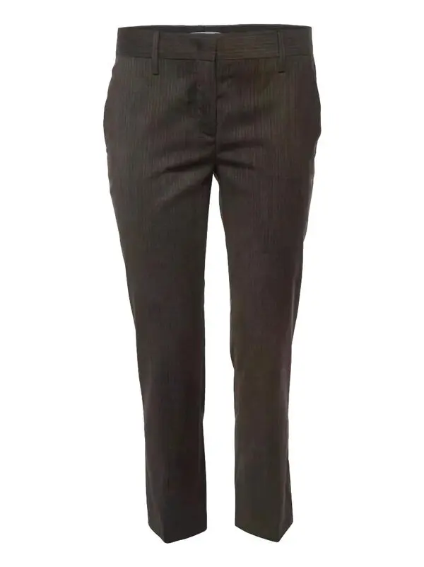 Prada Cotton Pinstripe Tailored Trousers - Grey