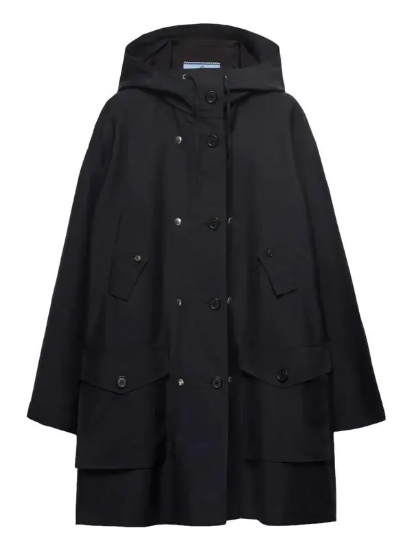 Prada Single-breasted Mohair And Re-nylon Coat - Blue