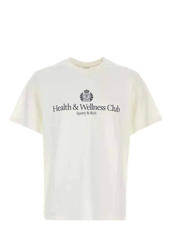 SPORTY & RICH Logo Print Cotton T-shirt - White