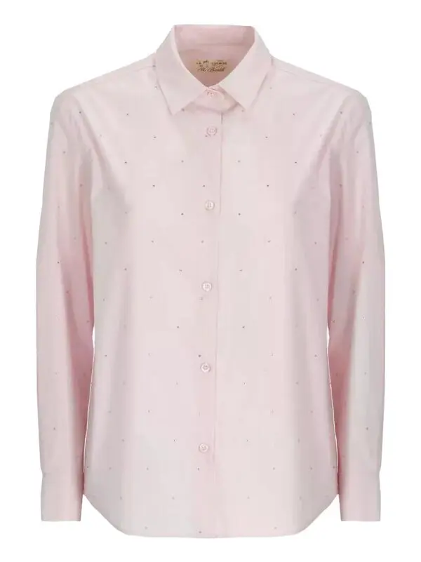 MC2 SAINT BARTH Meredith Crystal Embellished Shirt - Pink