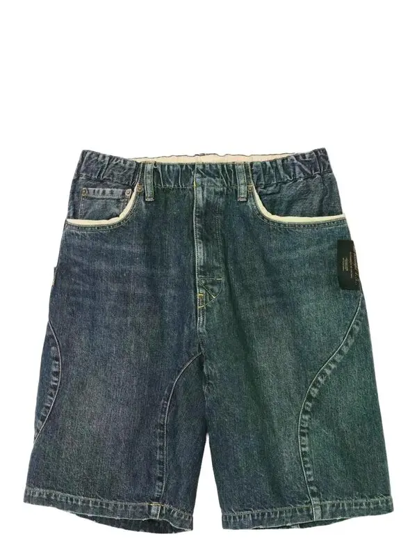 Undercover Panelled Denim Shorts - Blue