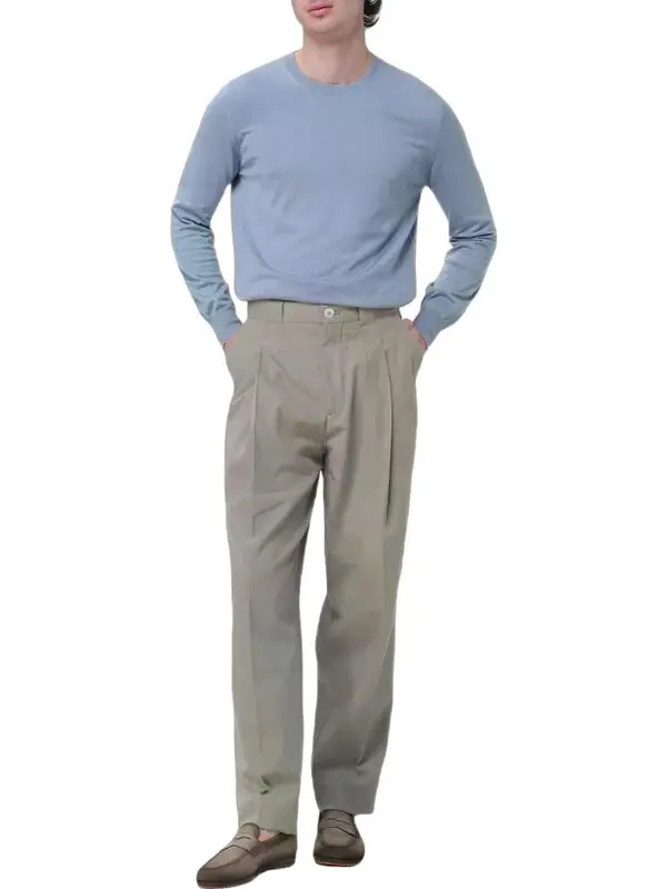 Brunello Cucinelli Crew Neck Cotton Sweater - Blue
