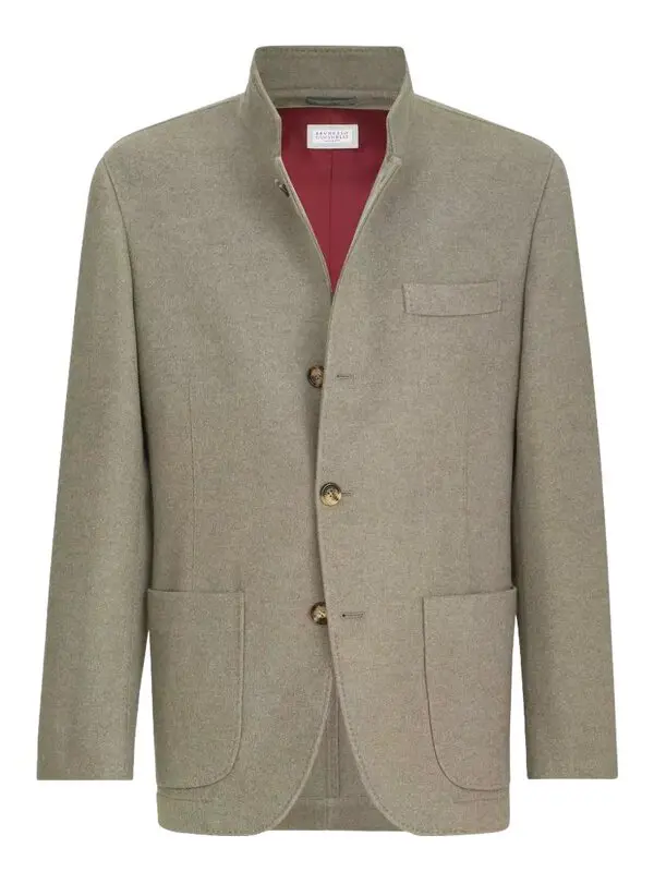Brunello Cucinelli Lightweight Water-resistant Cashmere Outerwear Blazer - Grey