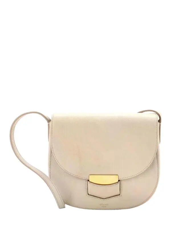Celine Trotteur Grainy Leather Small Crossbody Bag - Neutrals