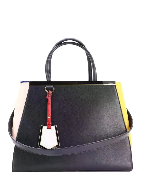 Fendi 2jours Leather Medium Tote Bag - Black