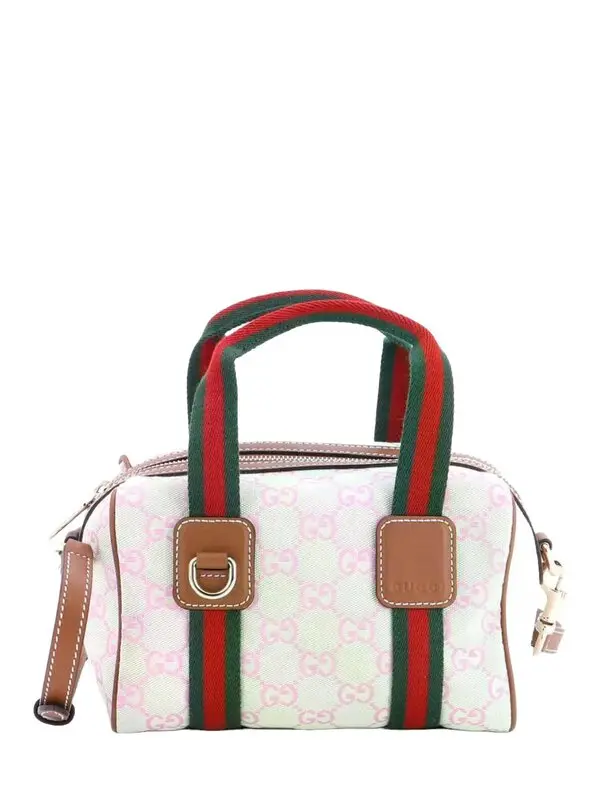 Gucci Web Boston Bag Gg Canvas Mini Travel Bag - Green