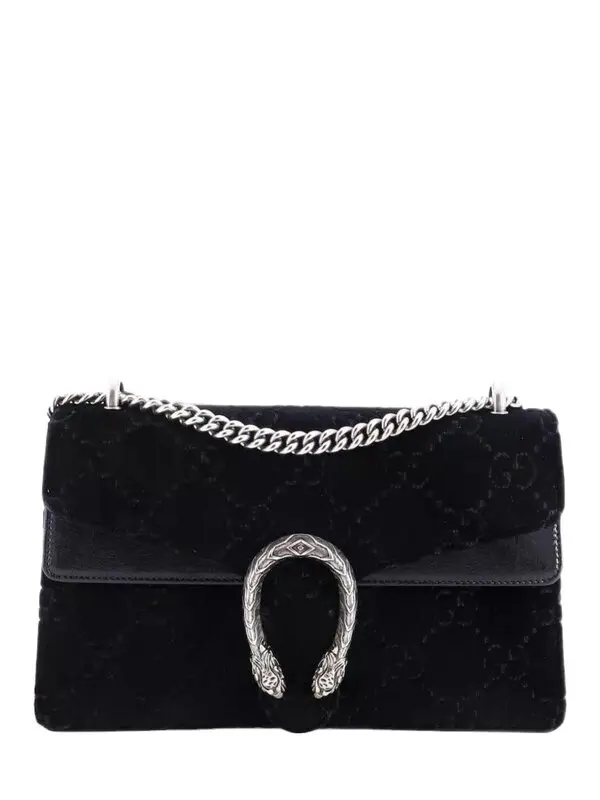Gucci Dionysus Gg Velvet Small Shoulder Bag - Black