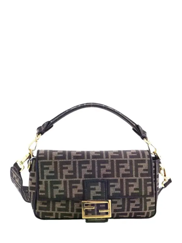 Fendi Baguette Nm Bag Zucca Canvas Medium Shoulder Bag - Brown