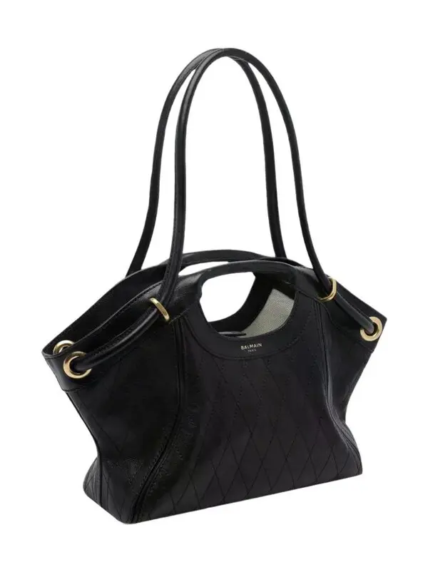 Balmain Medium Quilted Tote Bag - Black