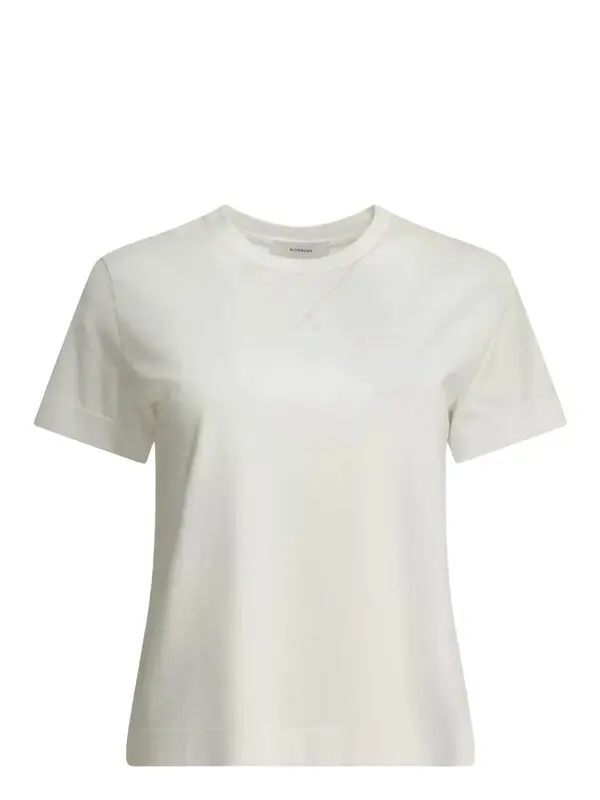 Givenchy V-stitch Logo Embroidered T-shirt - Neutrals