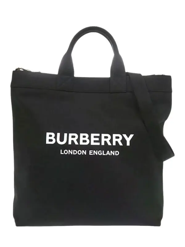 Burberry Nylon Logo Artie Convertible Tote Satchel - Black