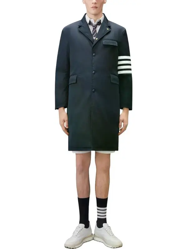 Thom Browne 4-bar Down-filled Overcoat - Blue