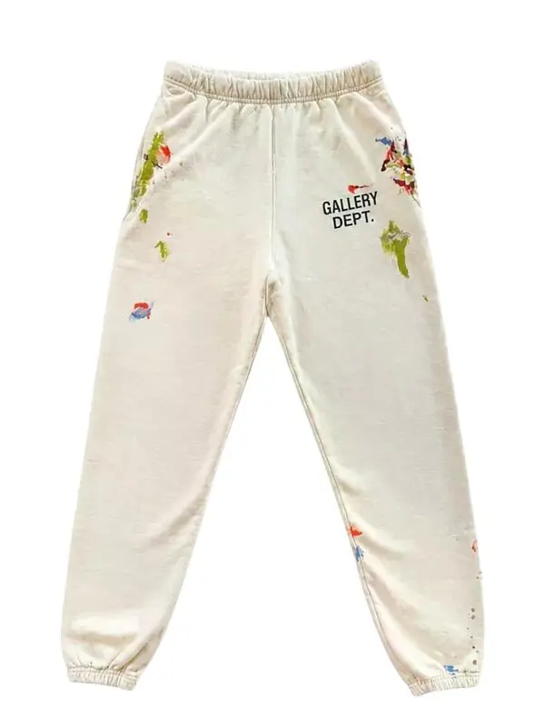 GALLERY DEPT. Paint-splatter Logo-print Track Pants - Neutrals