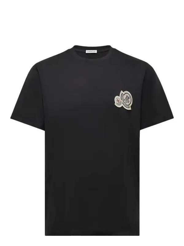 Moncler Double Logo-patch T-shirt - Black