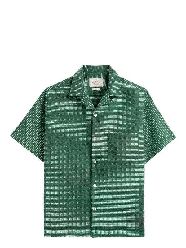 Portuguese Flannel Polka-dot Camp-collar Shirt - Green