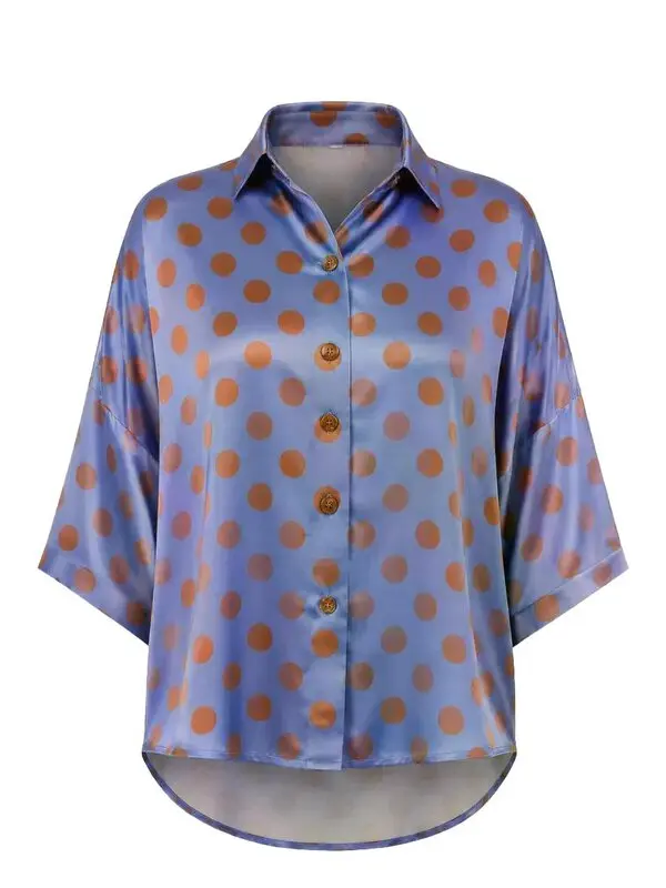 STEPHAN JANSON Polka-dot Silk Shirt - Blue