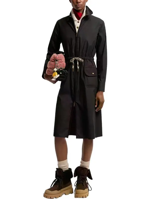 Moncler Drawstring Zip-up Midi Dress - Black