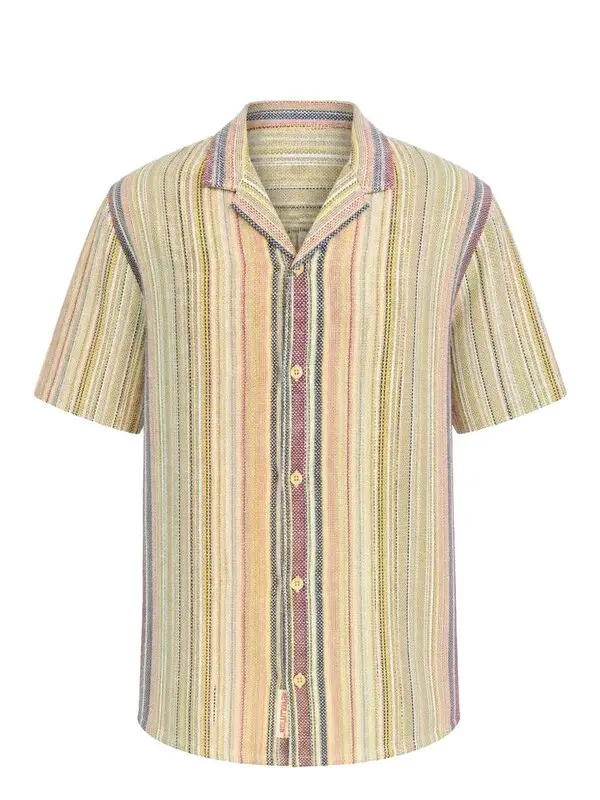 REVOLUTION NOW Striped Short-sleeved Shirt - Neutrals