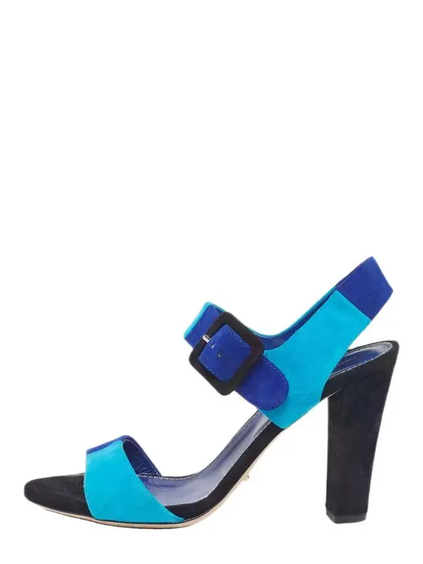 SERGIO ROSSI Tricolour Ankle Strap Sandals - Blue