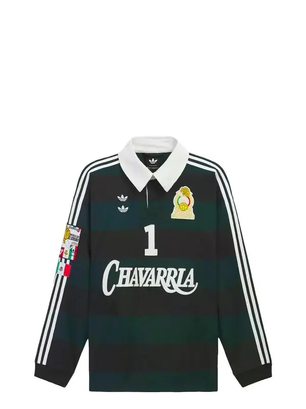 Adidas X Willy Chavarria Striped Long-sleeve Polo - Green