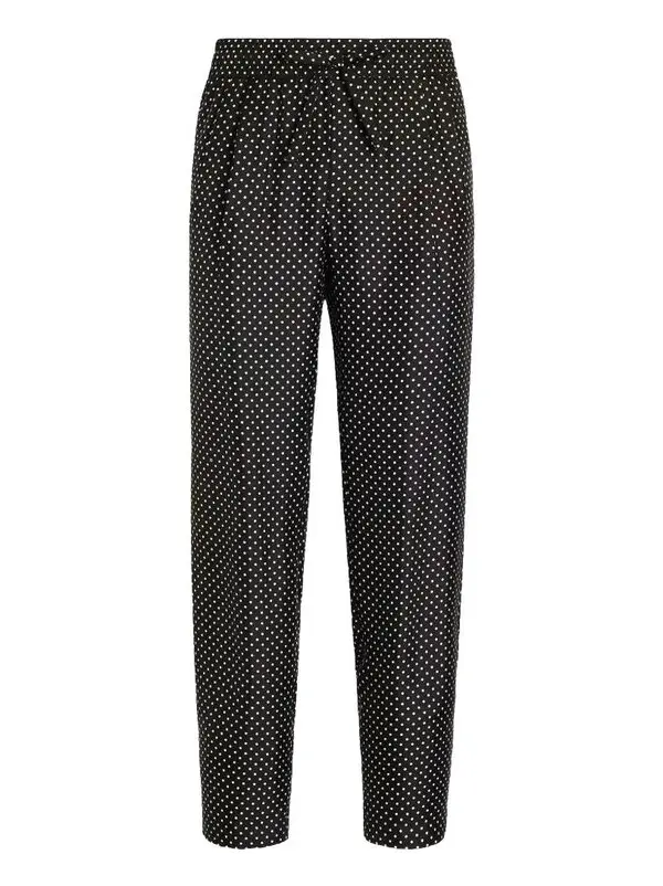 Dolce & Gabbana Polka Dot Silk Twill Trousers - Black