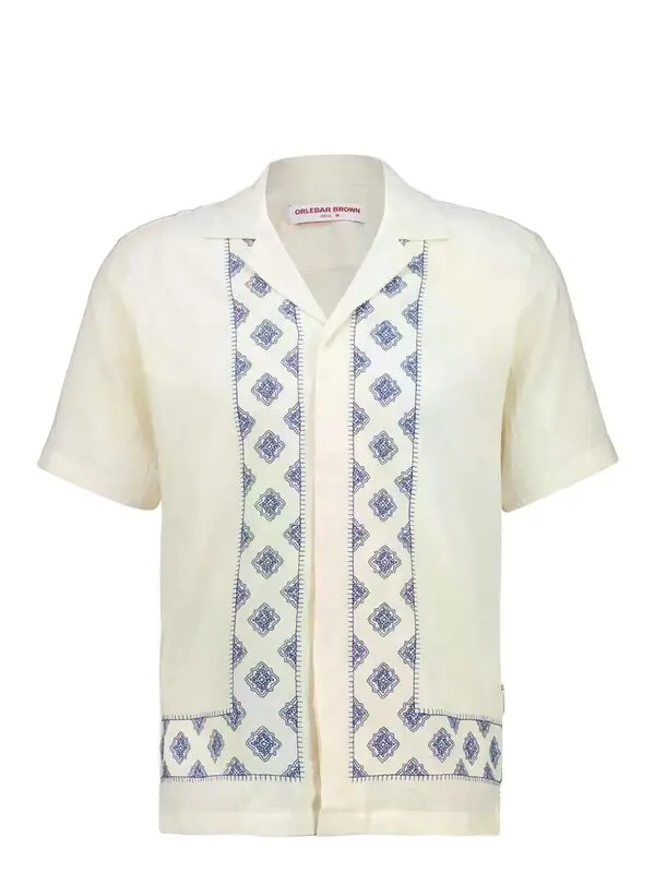 Orlebar Brown Carnival-embroidery Relaxed-fit Shirt - Neutrals