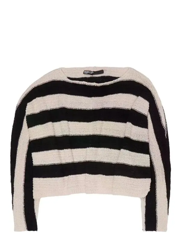Bimba Y Lola Striped Open-knit Sweater - Neutrals