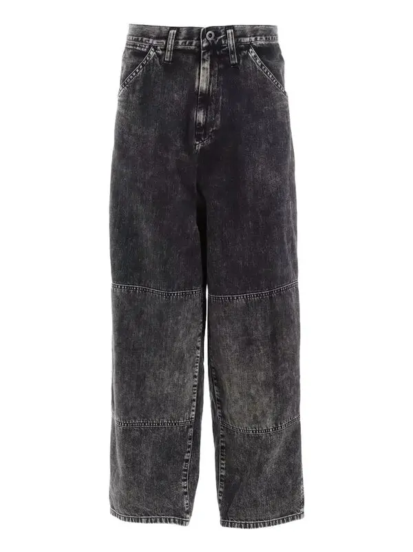 Y’s Faded-effect Panelled Denim Jeans - Black