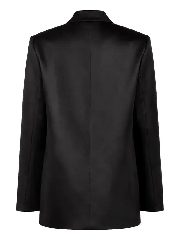 THE SEI Oversized Silk Blazer - Black