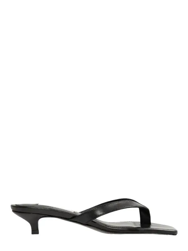 TOTEME Leather Square-toe Sandals - Black