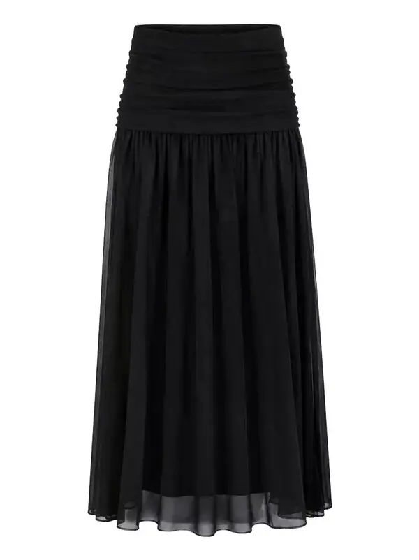PETAR PETROV Late Bloom Ruched Skirt - Black